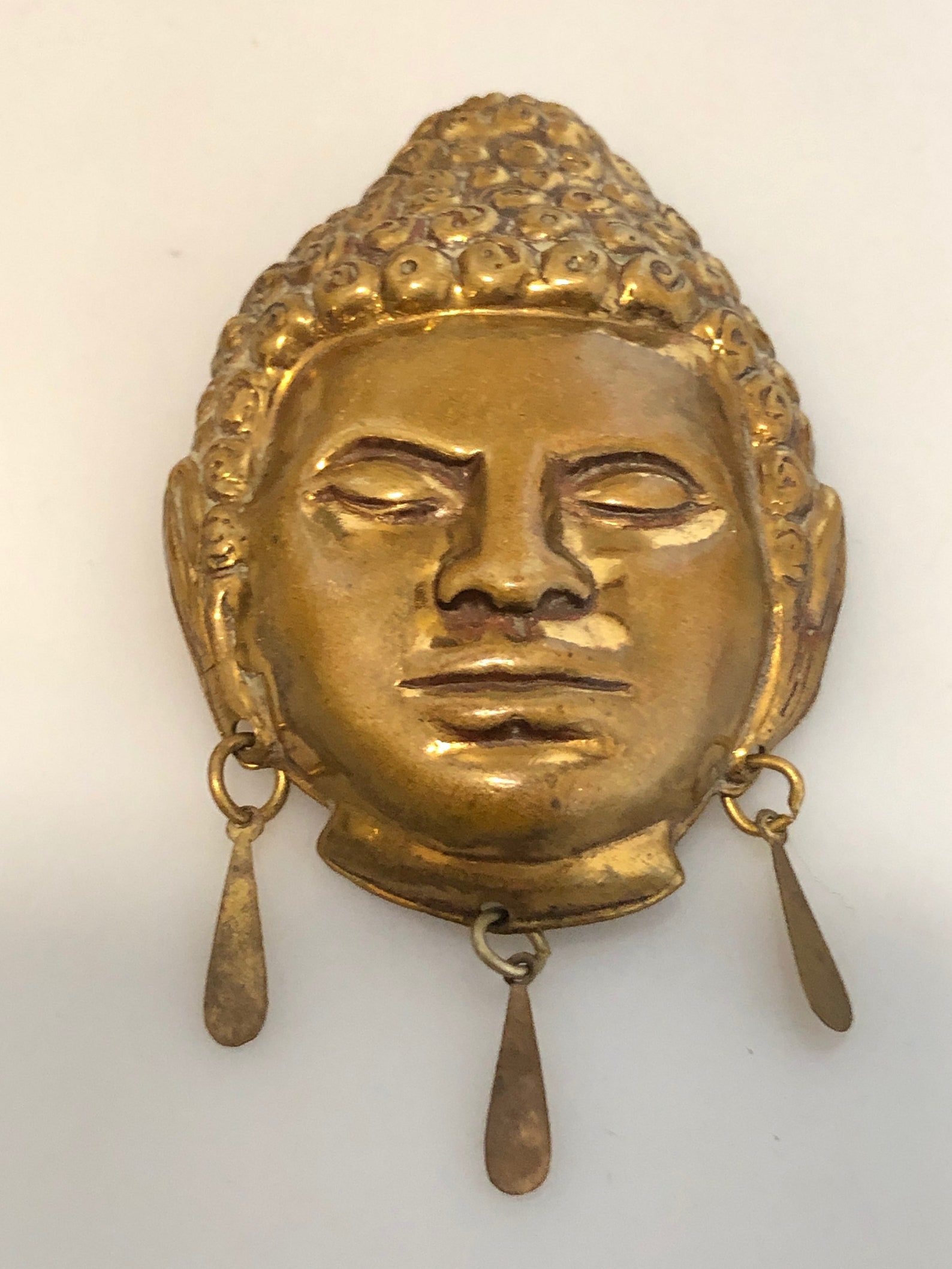 1940s Vintage BUDDHA Pin Brass Buddha Brooch with Dangles - Etsy.de