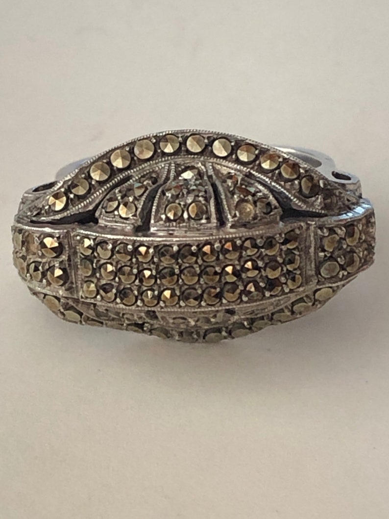 Vintage Silver & MARCASITE Ring European Silver Marked 835 Gorgeous ...