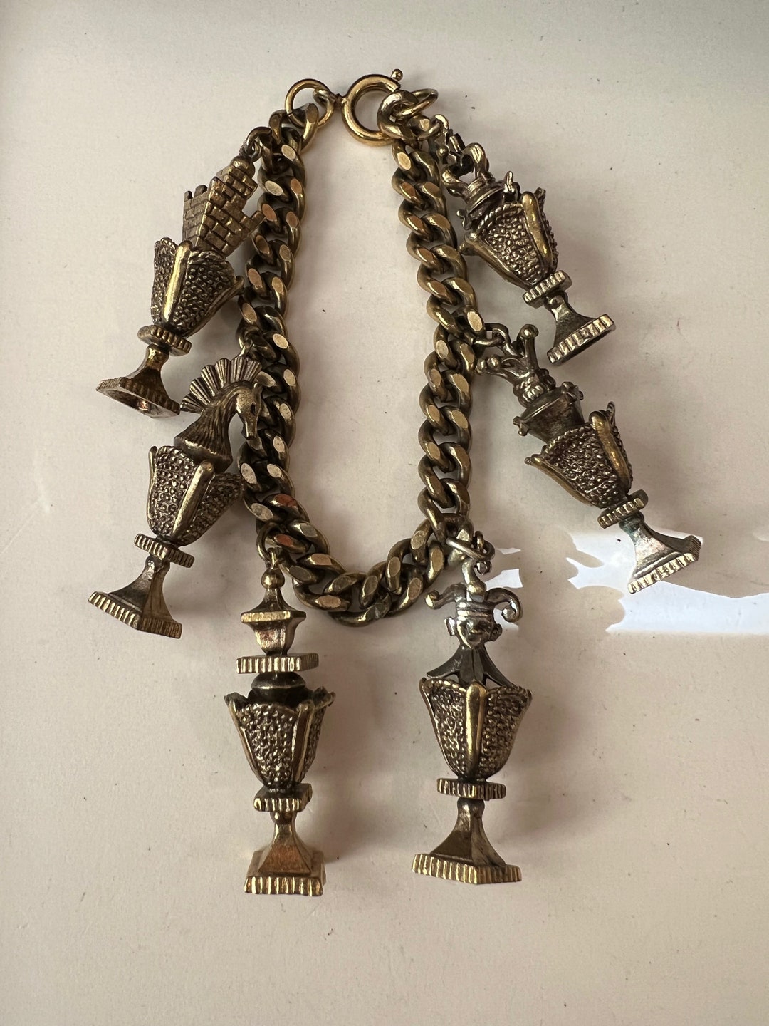 1950s/60s Vintage CHARM BRACELET Unusual Charms That Look Like ...