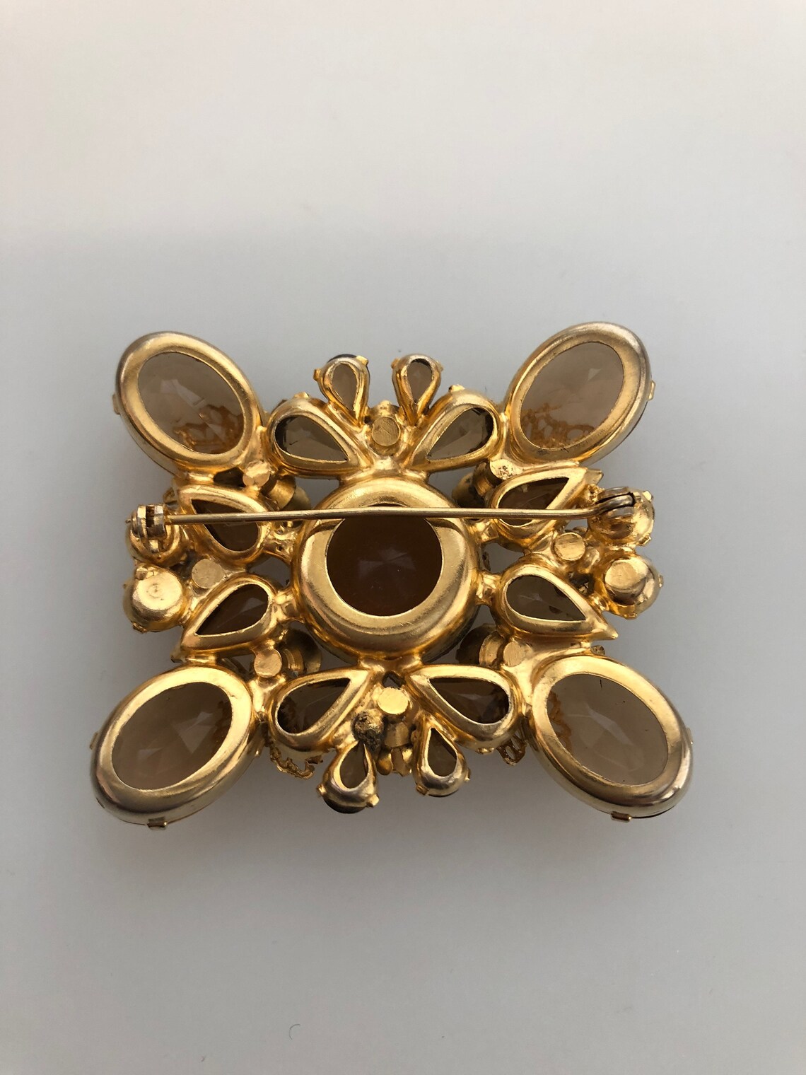 Vintage JULIANA RHINESTONE Brooch Topaz Rhinestones Layered - Etsy