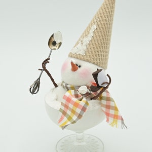 Ice Cream Sundae Snowman Whimsical Snowman OOAK Handmade Snowman ...