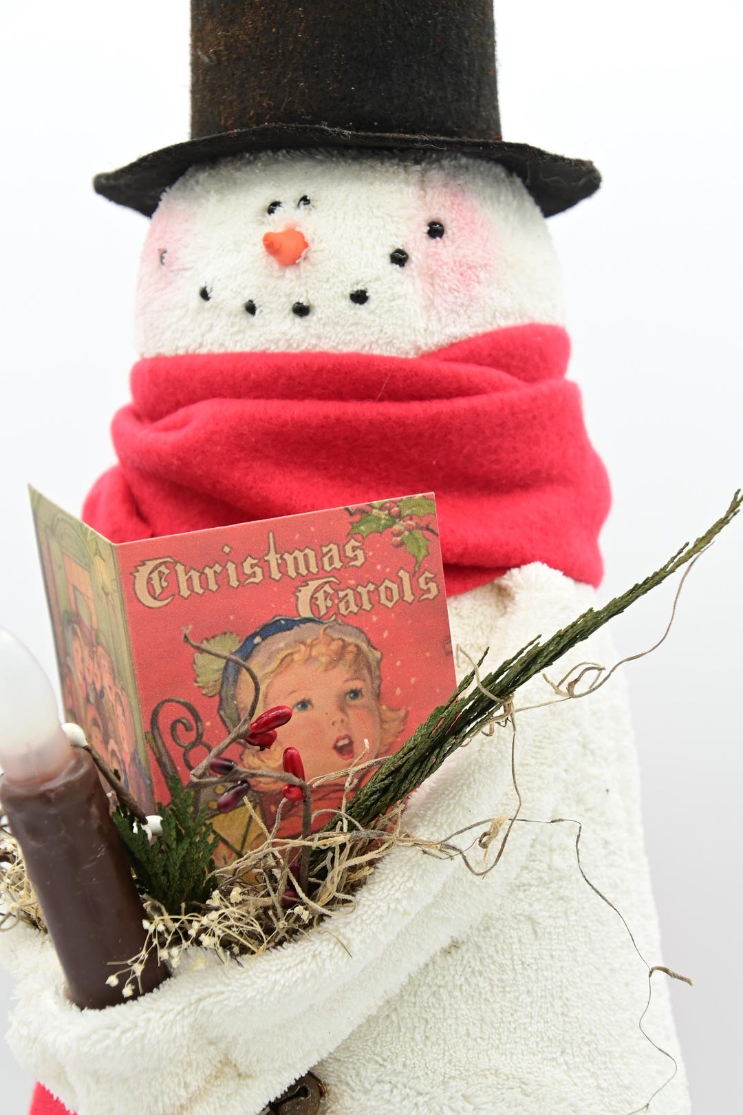 Handmade Caroling Snowman: Folk Art Christmas Decoration - Etsy