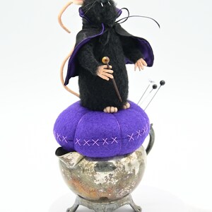Whimsical Handmade Mouse | Vampire Mouse on Vintage Silver Creamer ...