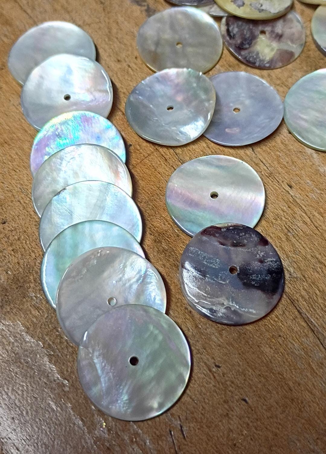 Sequin Type Abalone, Single Hole, 1/2" Buttons - Etsy