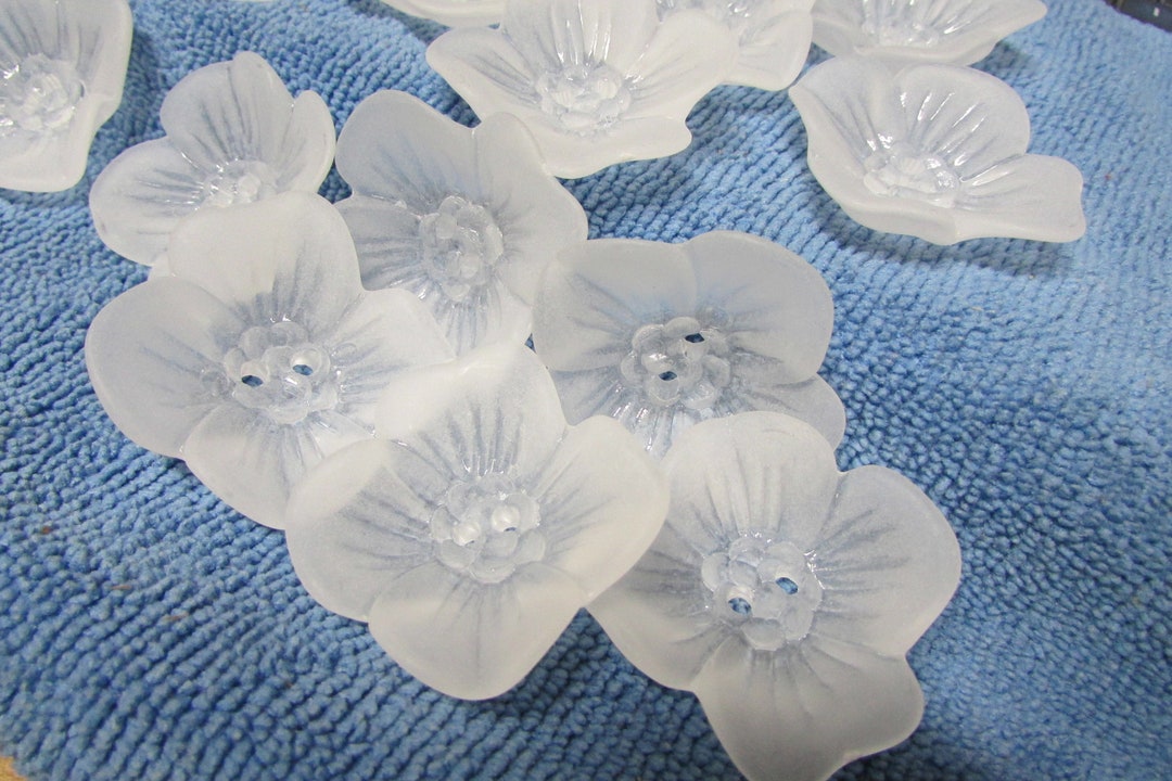 3-D Fancy Large Frosted Dogwood Blossom Buttons, - Etsy