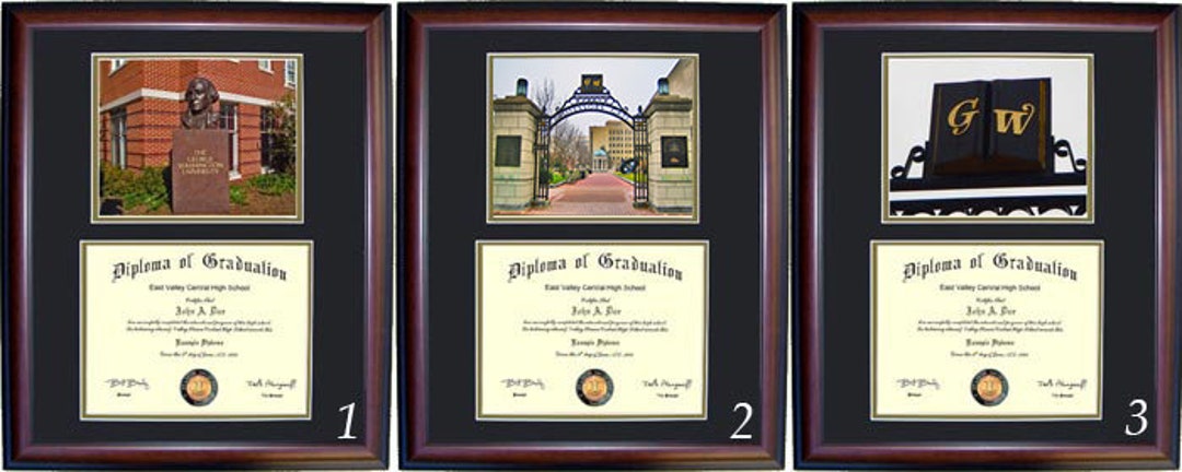 George Washington Diploma Frame, GW University Graduation Gift, Free ...