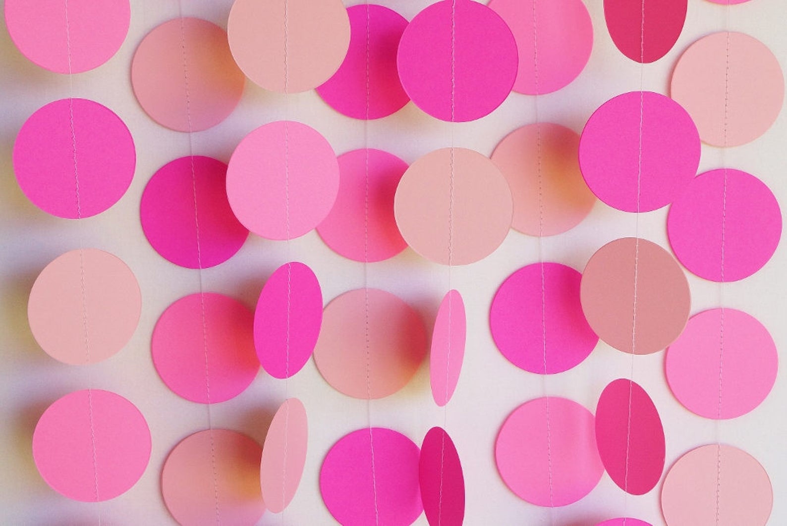 PINK Birthday Party Decorations Pink Paper Garland - Etsy