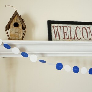 Royal Blue and White Paper Garland, Graduation Decorations, Birthday ...