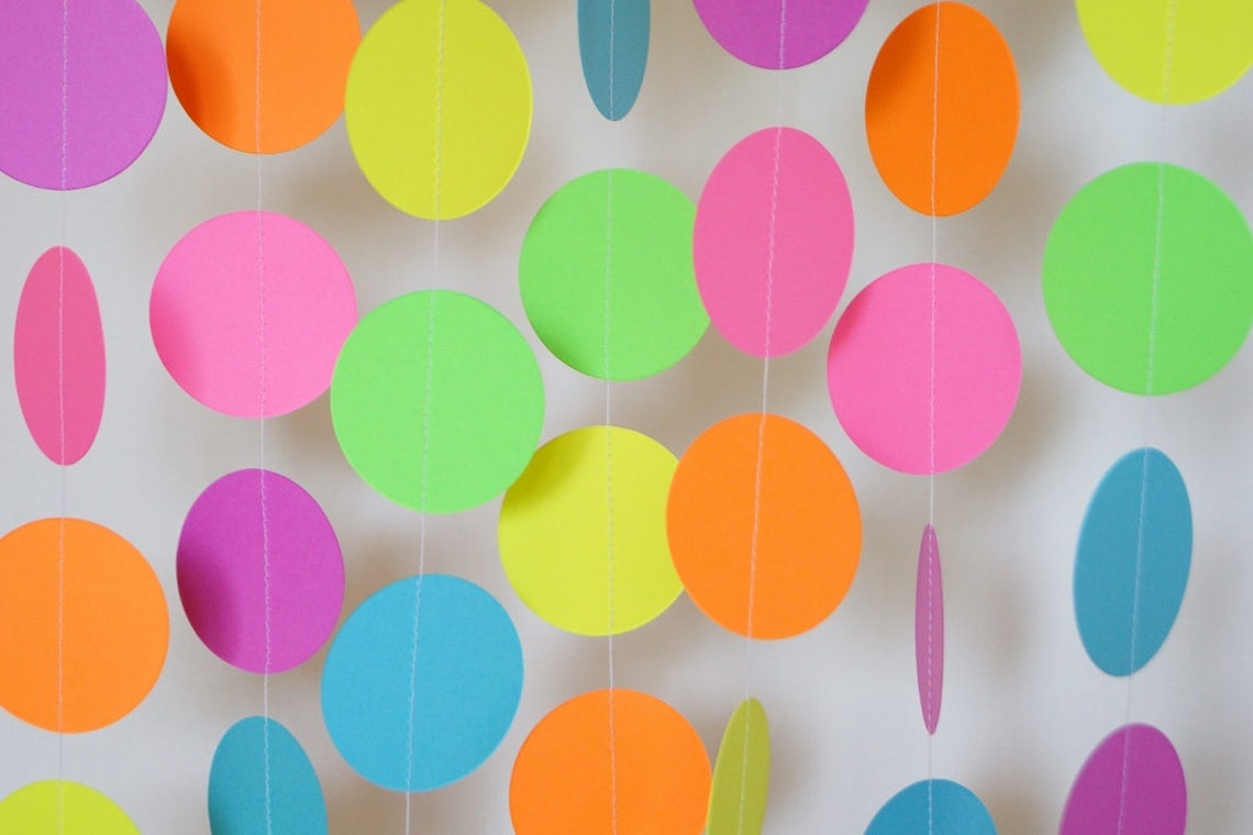 Bright Rainbow Paper Garland Birthday Party Decoration - Etsy
