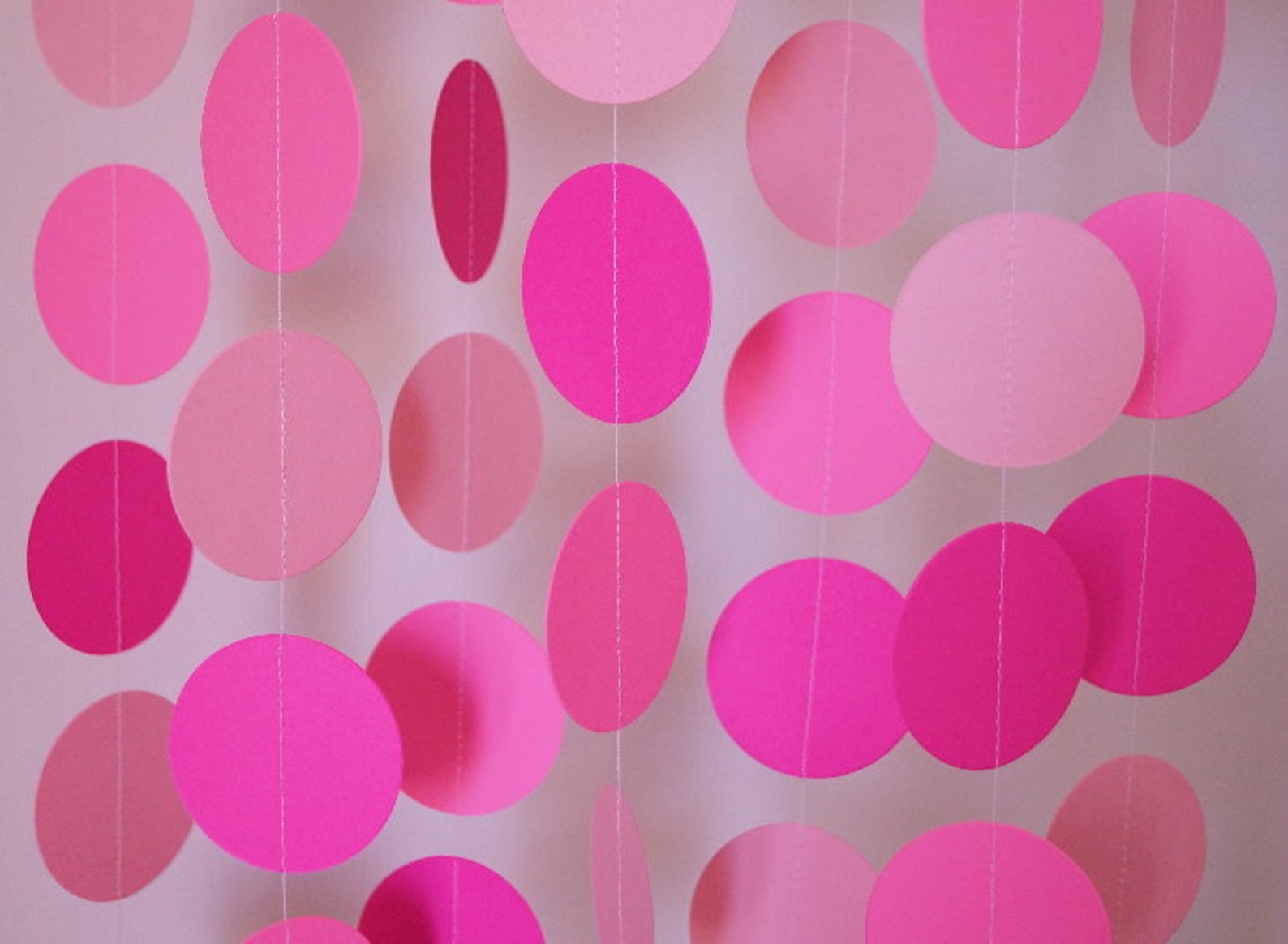 PINK Birthday Party Decorations Pink Paper Garland - Etsy