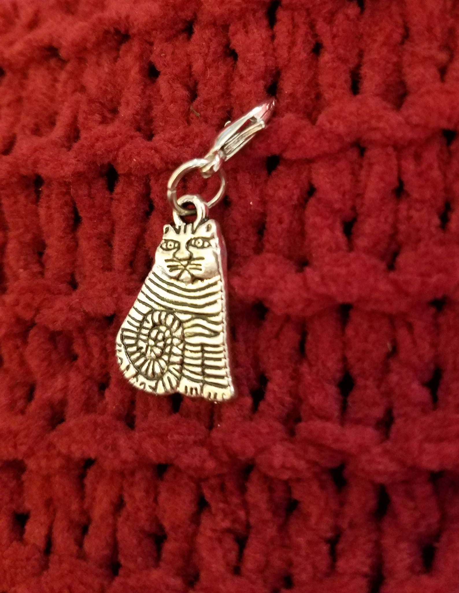 Pewter Stitch Marker/progress Keeper - Fat Cat - Etsy