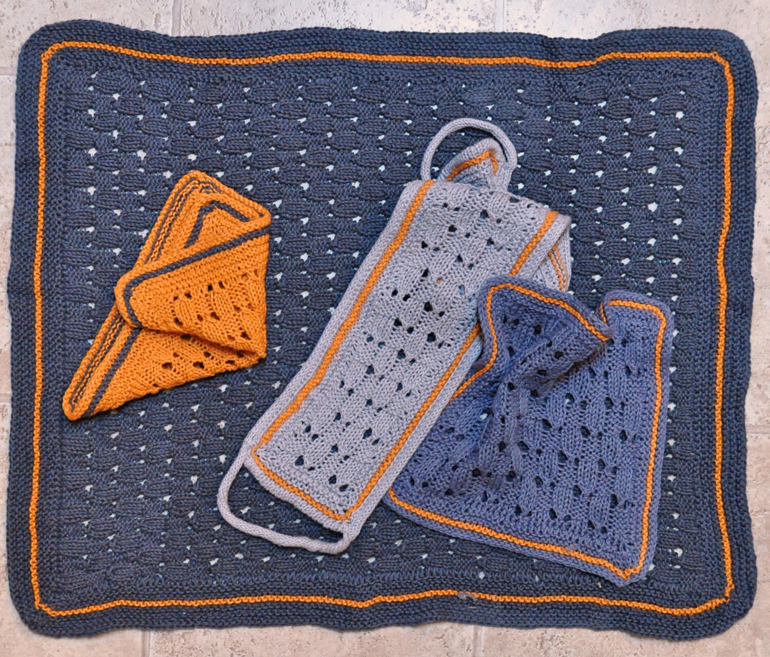 Basketweave Lace Bath Set Knitting Pattern Instant Download - Etsy