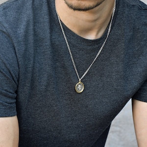 Coin Necklace for Men, Gold & Silver Plated Roman Augustus Pendant ...