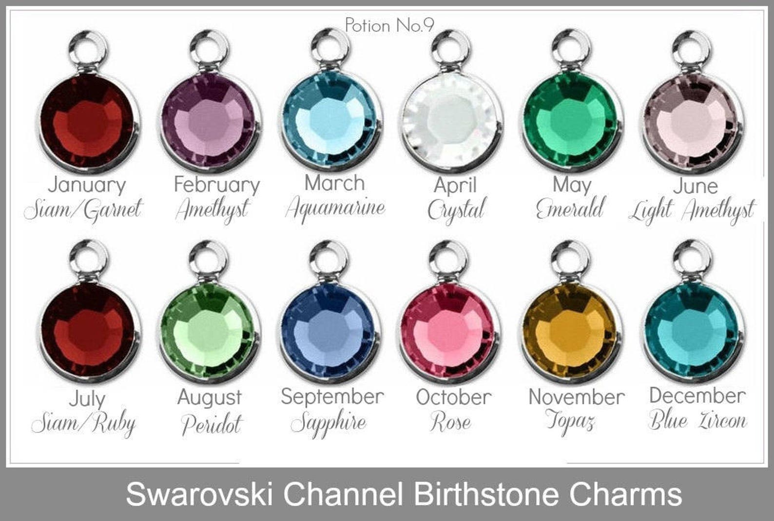 Personalized Silver Birthstone Bracelet With Custom Stamped Initial ...