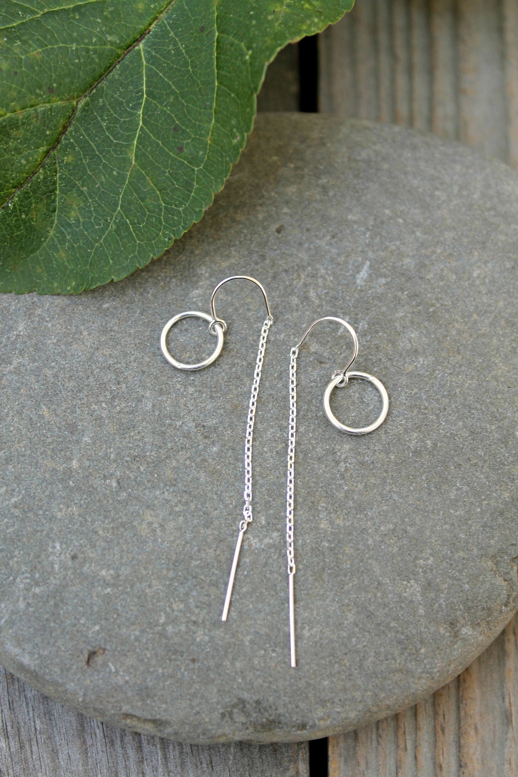 925 Sterling Silver Threader Earrings Threaded Thread With - Etsy Canada