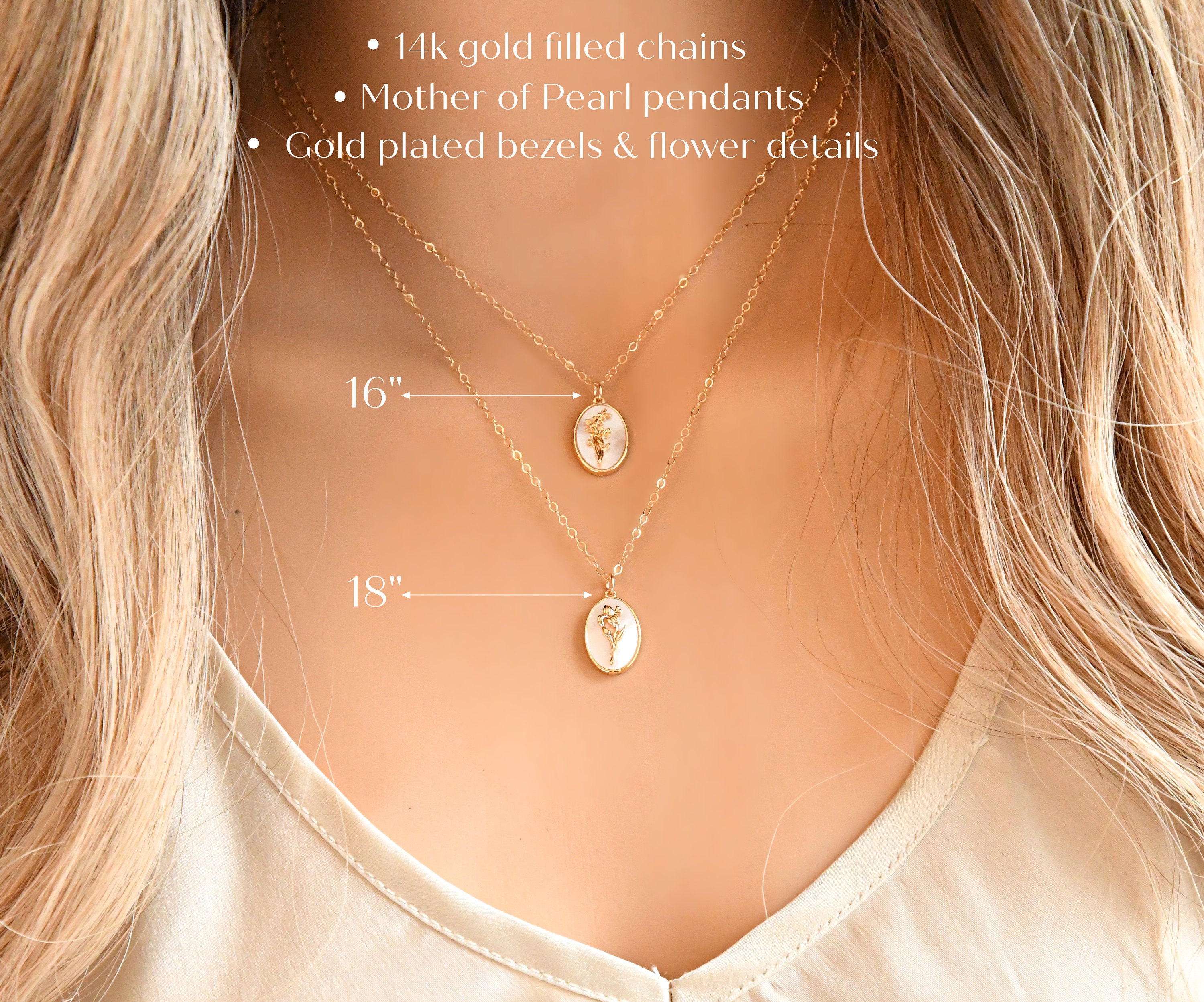 Birth Month Flower Necklace 14k Gold Filled Chain Mother of | Etsy