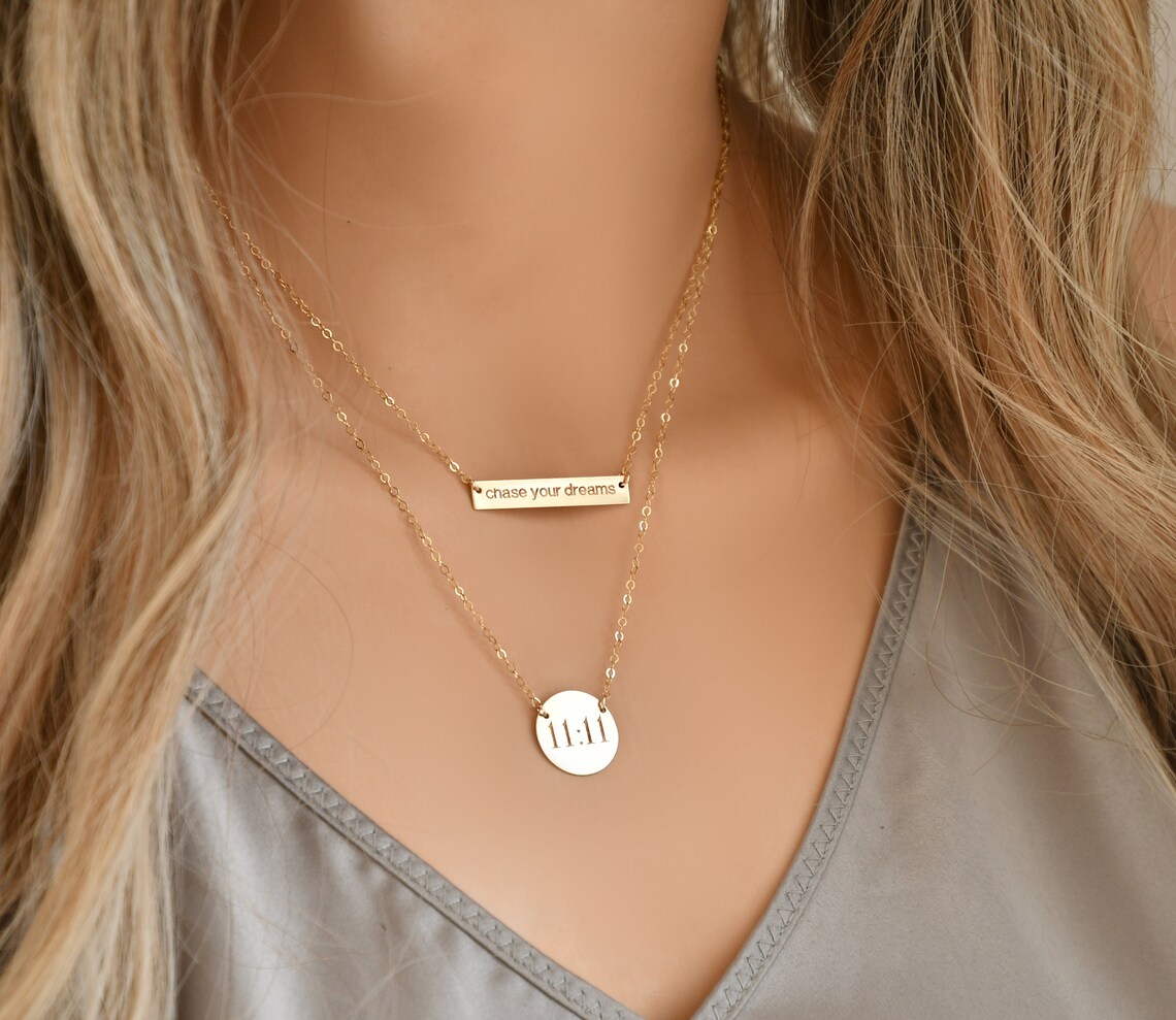 11:11 Number Necklace, All 14k Gold Filled, Numerology Necklace ...