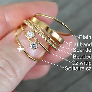 Gold Stacking Ring, 14k Yellow Gold Filled Finger Rings,minimal Dainty ...