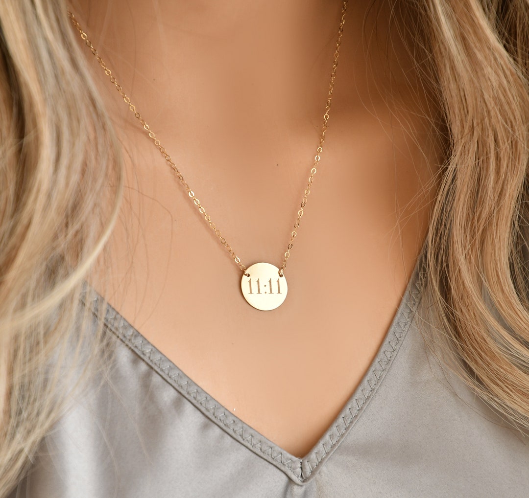 11:11 Number Necklace, All 14k Gold Filled, 925 Sterling Silver or 14k ...