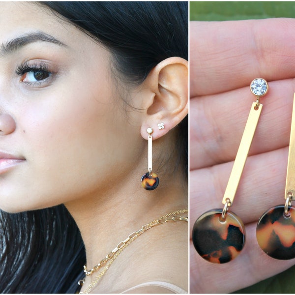 Tortoise Shell Earrings - Etsy
