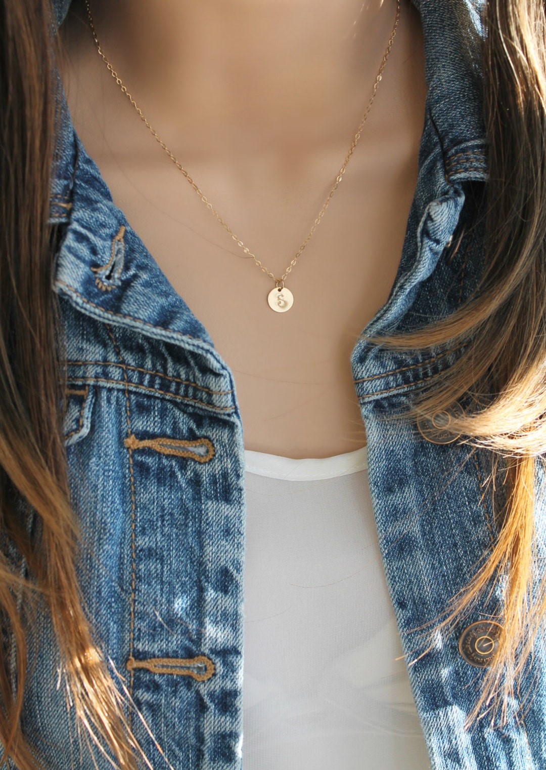 Teeny Tiny Initial Necklace, U Choose: 14k Gold Filled, 14k Rose Gold ...