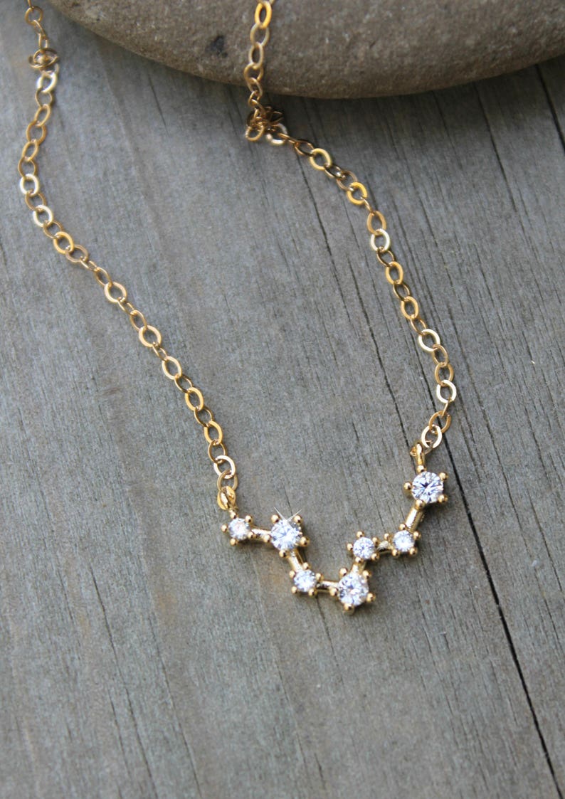 Celestial Constellation Necklace Cubic Zirconia Diamonds 14k | Etsy