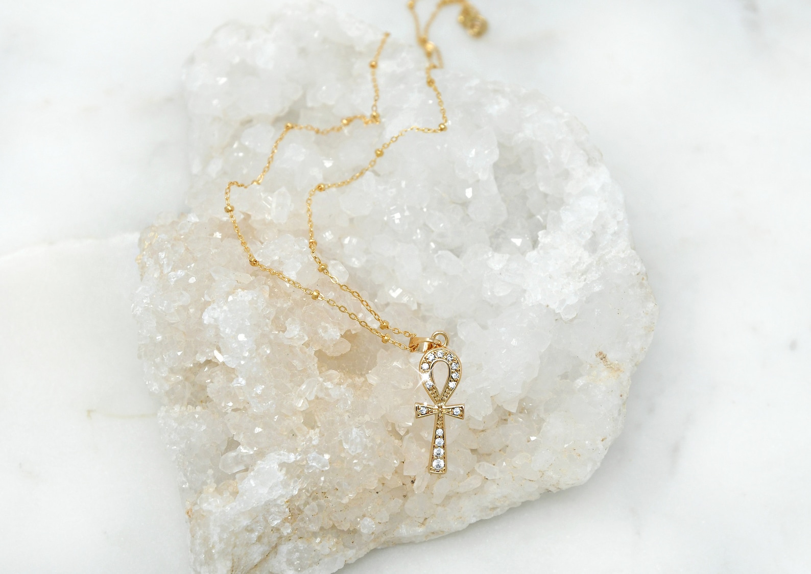 Ankh Cross Necklace 14K Gold Filled Chain Eternal Ankh - Etsy