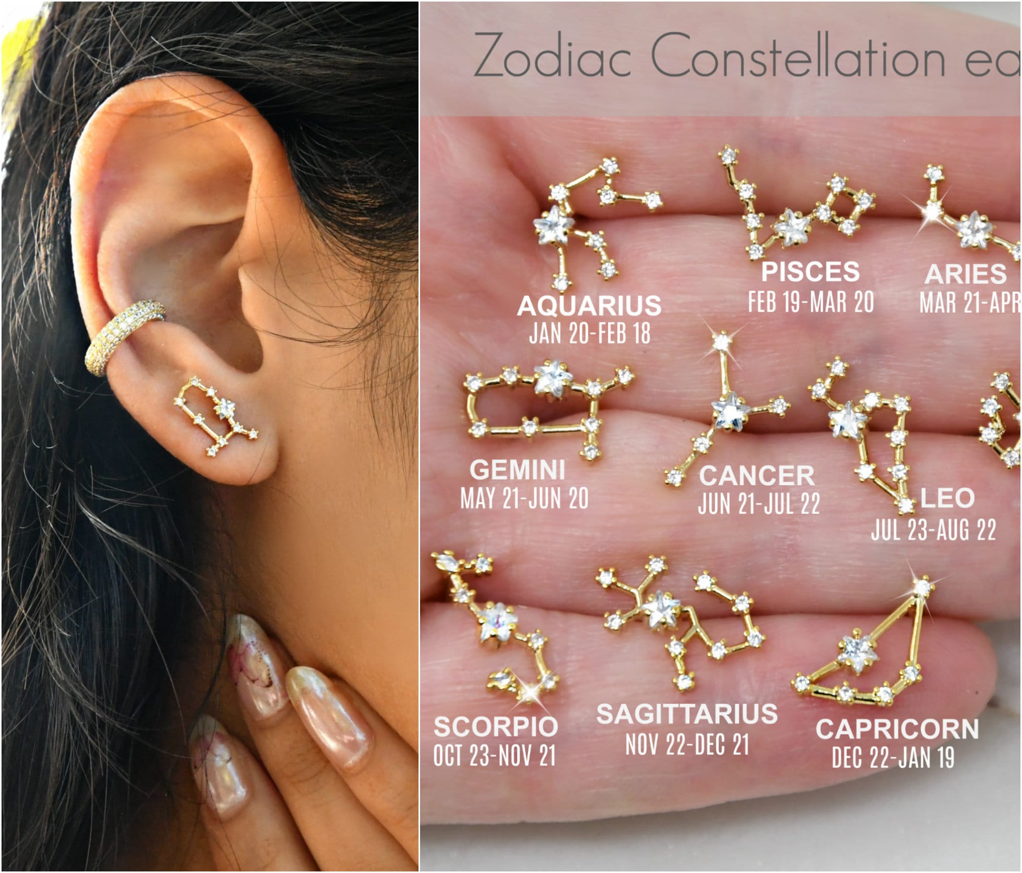 Zodiac constellation ear piercing chart 60 photos - Astrologytoyou.com