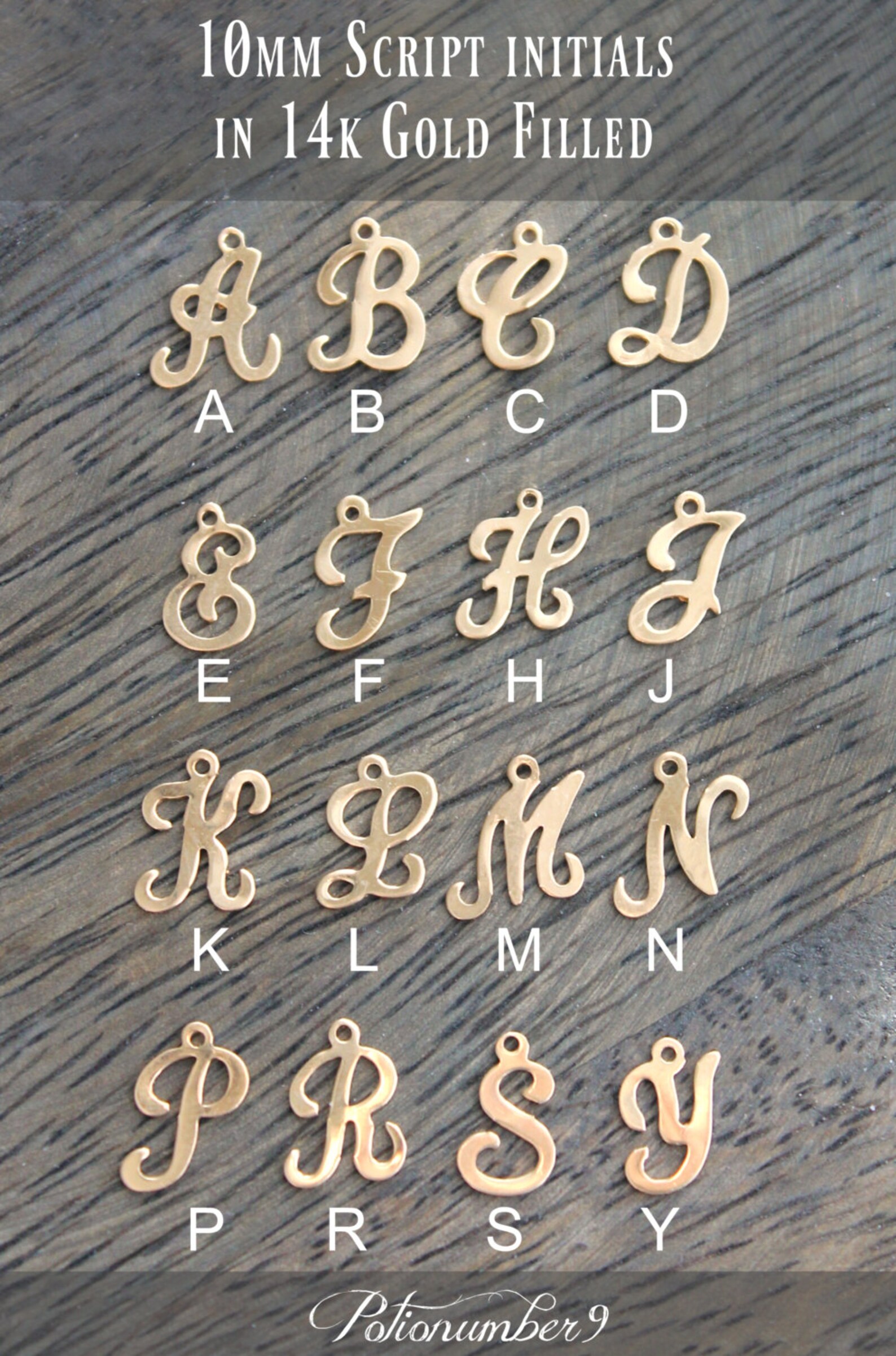 Personalized 14k Gold Filled Necklace Script Initial | Etsy