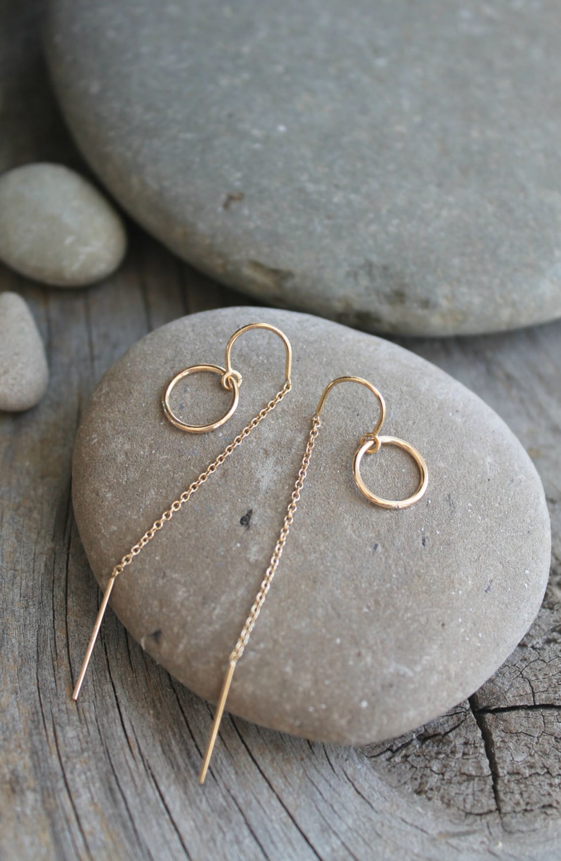 Threader Earring 14k Gold Filled Threaded Thread With - Etsy
