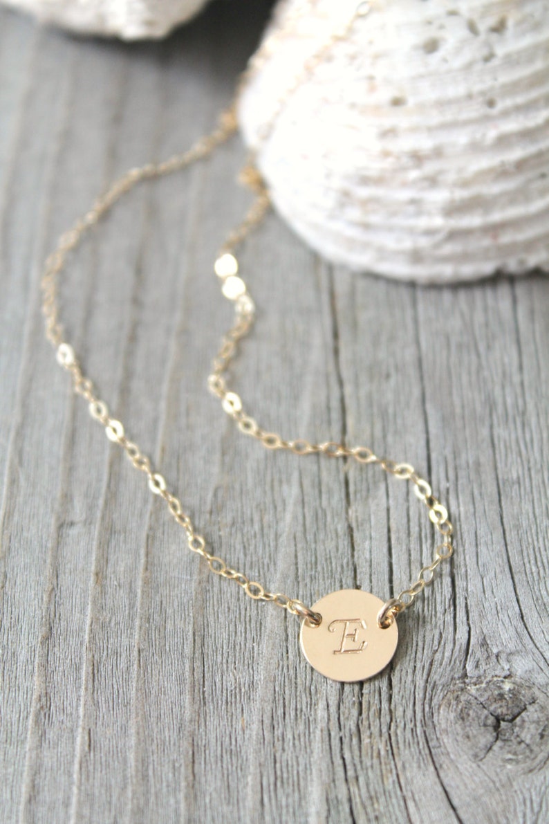 14K Gold Filled Initial Necklace Personalized Monogram - Etsy