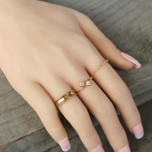 Ring, 14k Gold Filled Stacking Finger Rings, Minimal Dainty Delicate ...