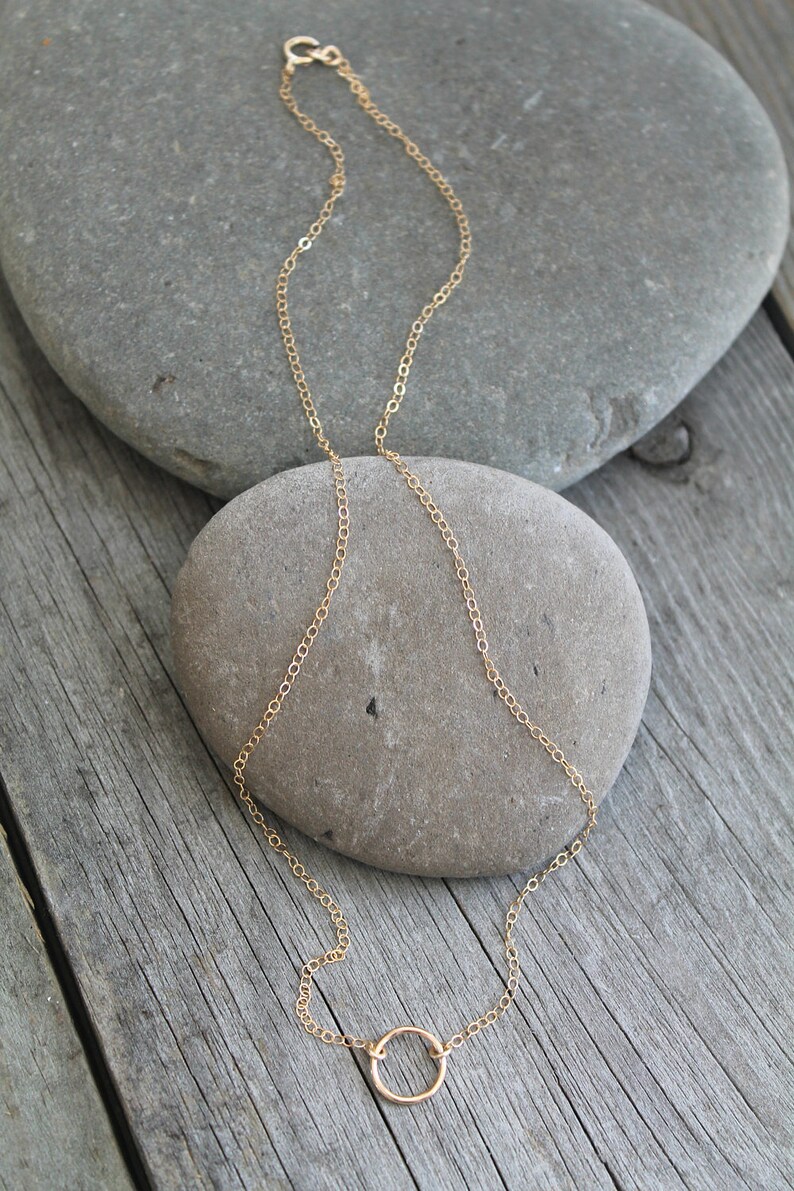 Gold Eternity Circle Necklace 14K Gold Filled Layering - Etsy