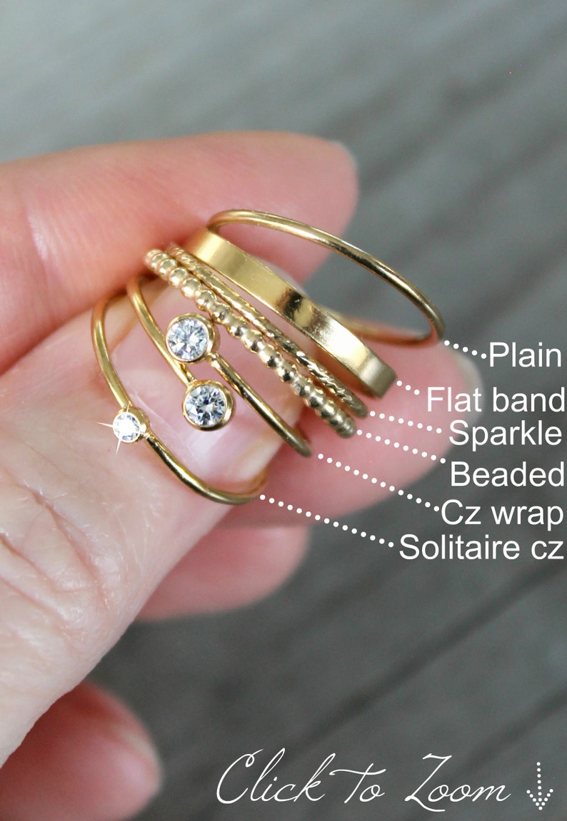 Ring 14k Gold Filled Stacking Finger Rings Minimal Dainty | Etsy