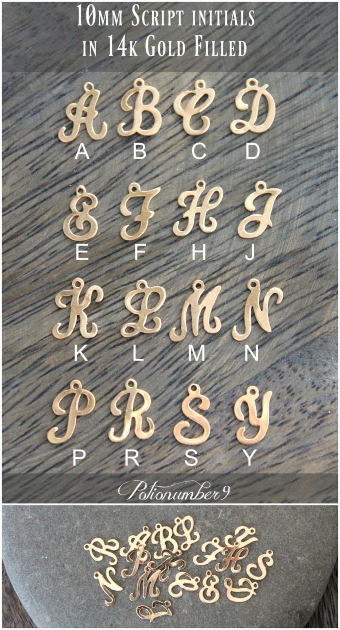 Personalized Initial Necklace, Script Letter Necklace, 14k Gold Filled ...