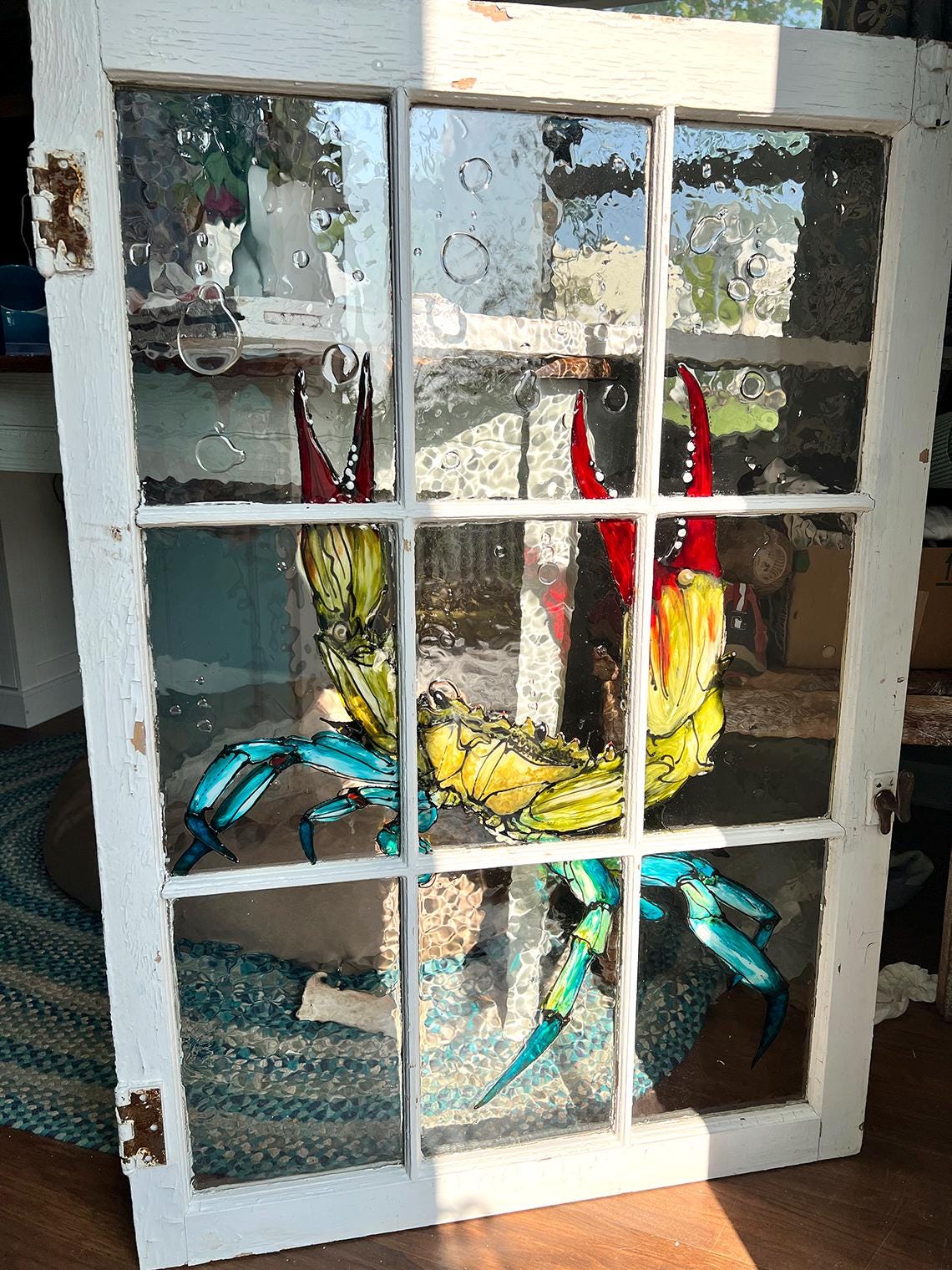 Large Blue Crab Window - Etsy