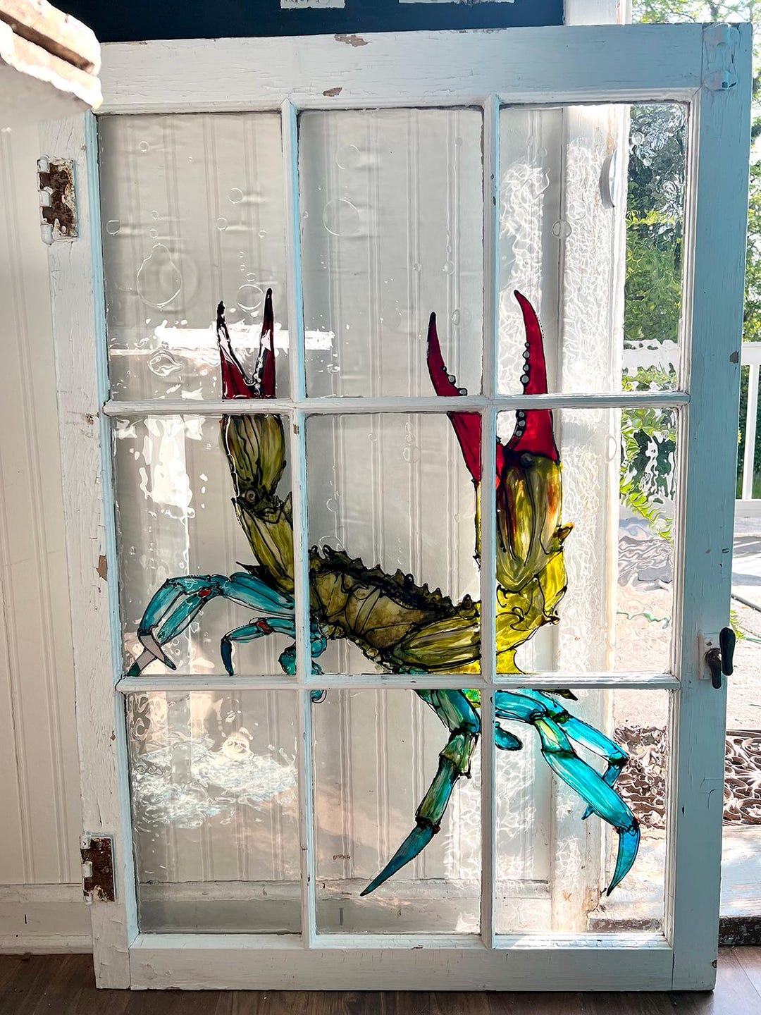Large Blue Crab Window - Etsy
