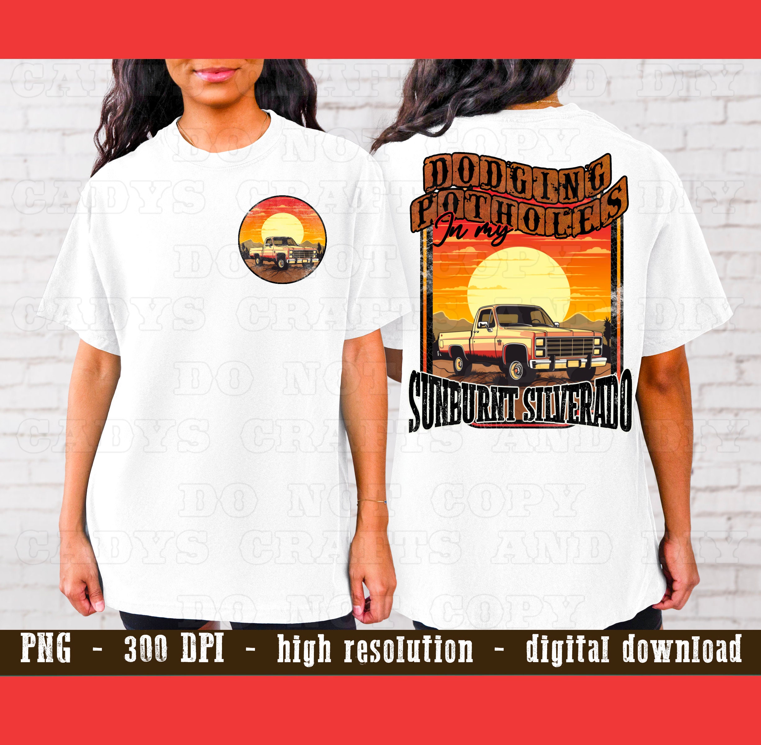 Dodging Potholes, Silverado Lover PNG, Digital Download, Country Music ...