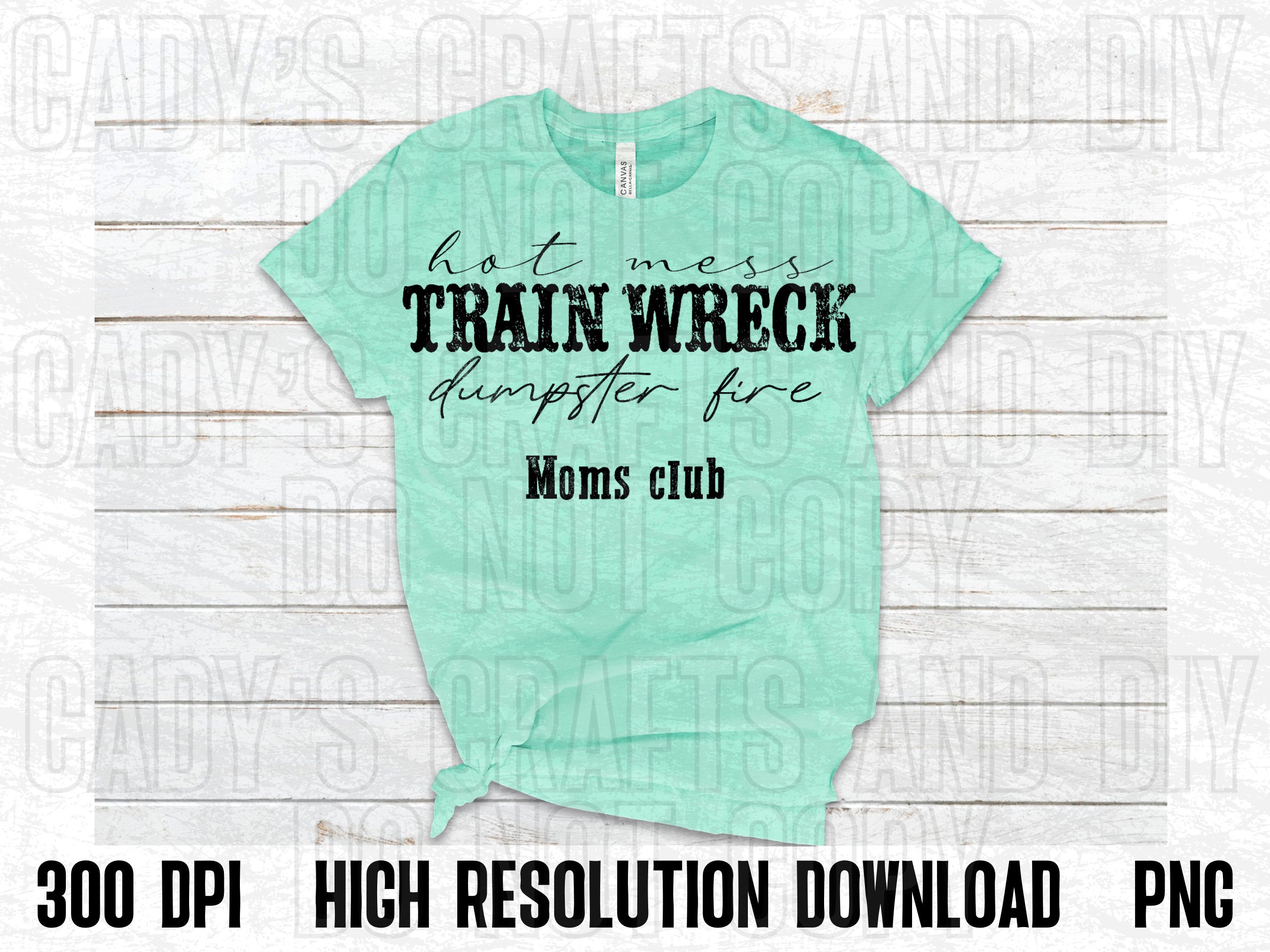 Hot Mess Train Wreck Dumpster Fire Moms Club PNG Digital - Etsy