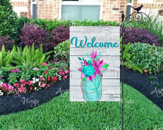 Mason Jar Welcome Flag Design - Etsy