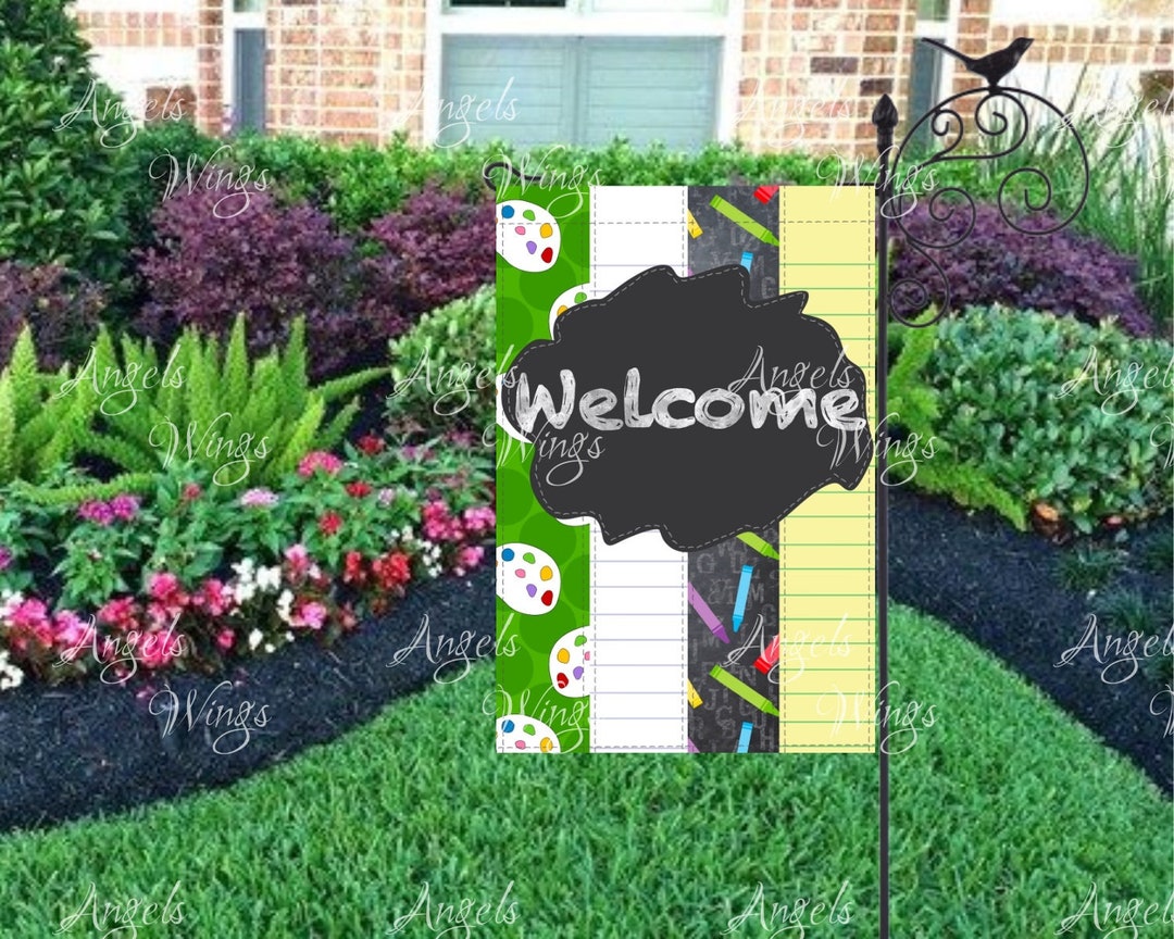 Welcome Back to School Garden Flag Design - Etsy