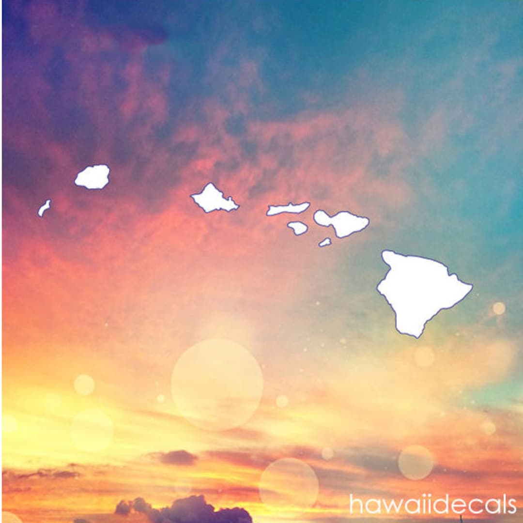 Hawaii Islands Sticker Hawaii Vinyl Decal Sticker Hawaii Hawaiian ...