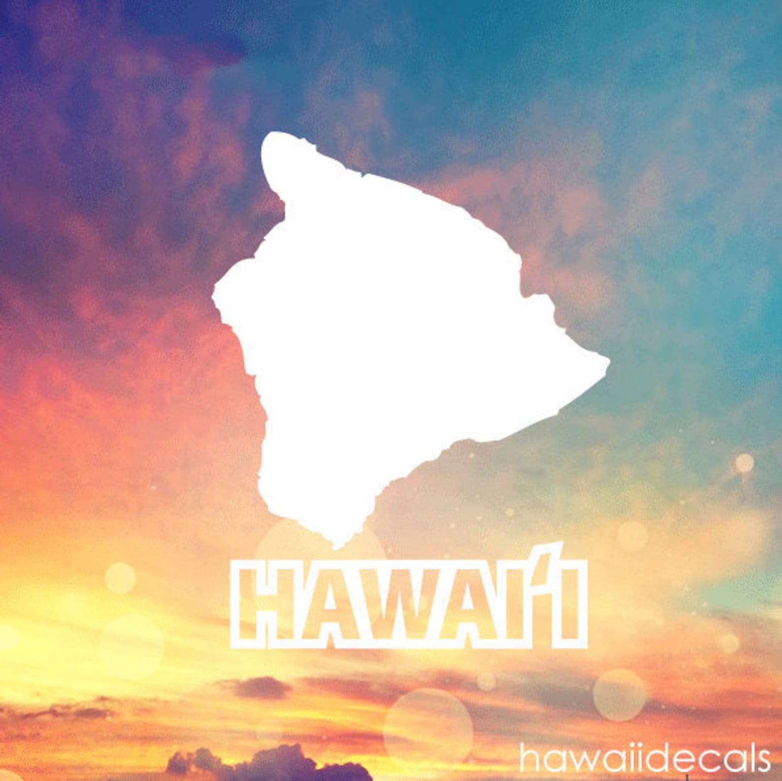 Hawaii Island Vinyl Decal Sticker Hawaii Hawaiian Sticker - Etsy