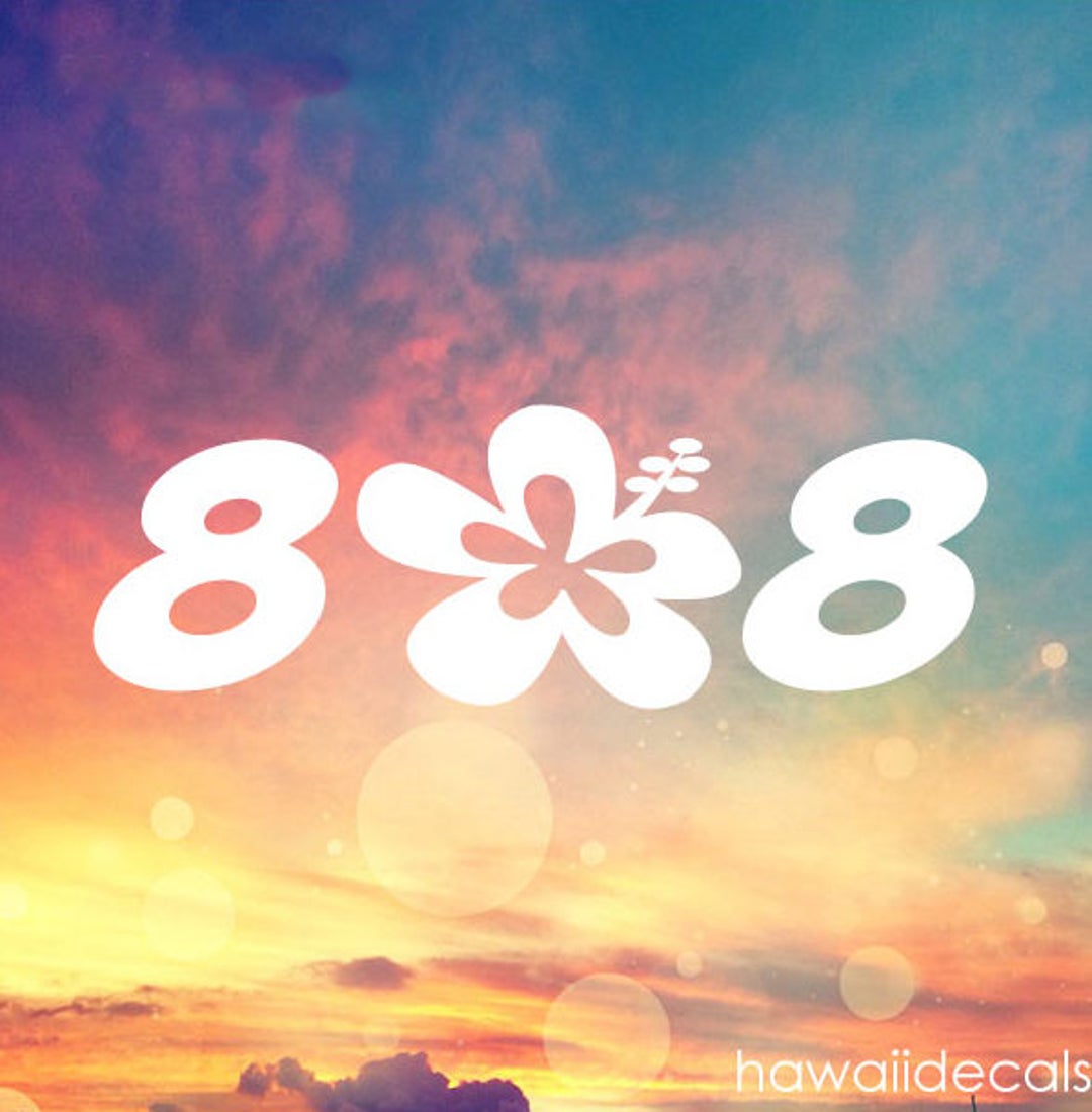 Hawaii Decal - 808 Decal Aloha Sticker Hawaii Plumeria Stickers ...