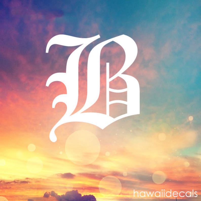 Old English Letter B Initial Vinyl Decal Sticker Tumbler Cup Decals ...