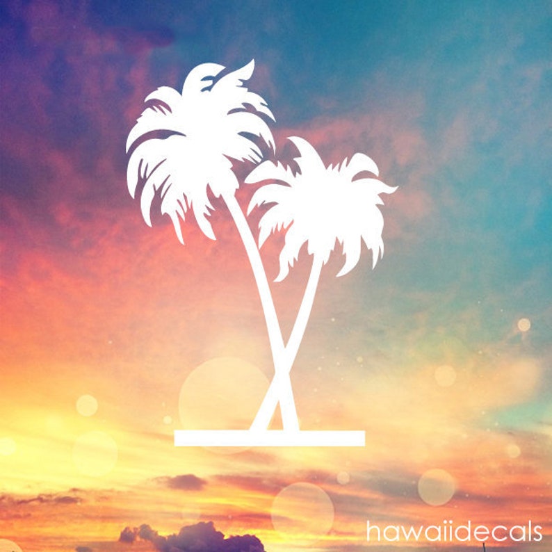 Palm Tree Sticker, Tropical Palm Tree Sticker Vinyl Decal Sticker ...