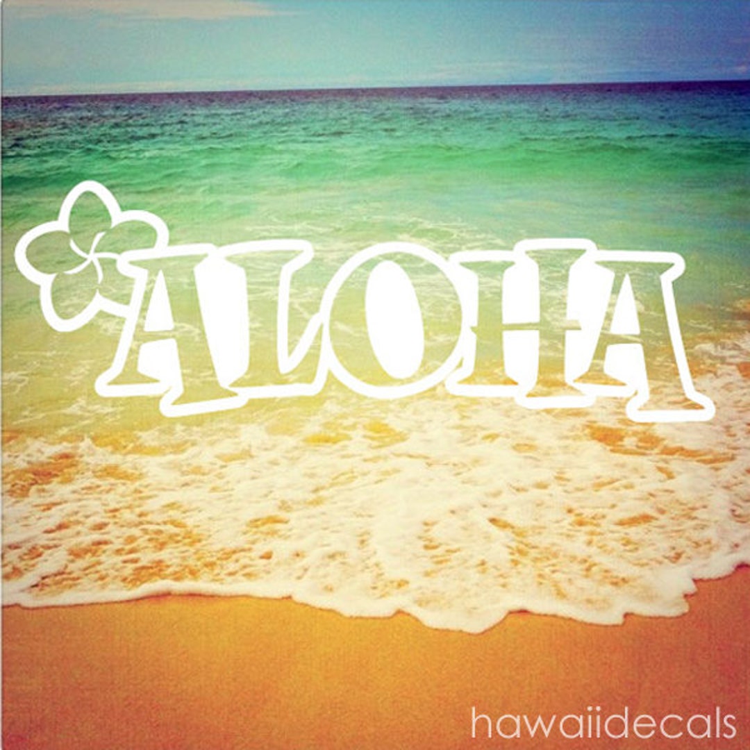 Aloha Sticker - Aloha Plumeria Vinyl Decal Sticker Hawaii Plumeria ...
