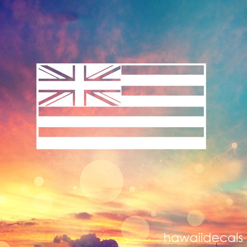 Hawaii State Flag Decal Hawaiian Sticker Vinyl Decal Hawaii Etsy