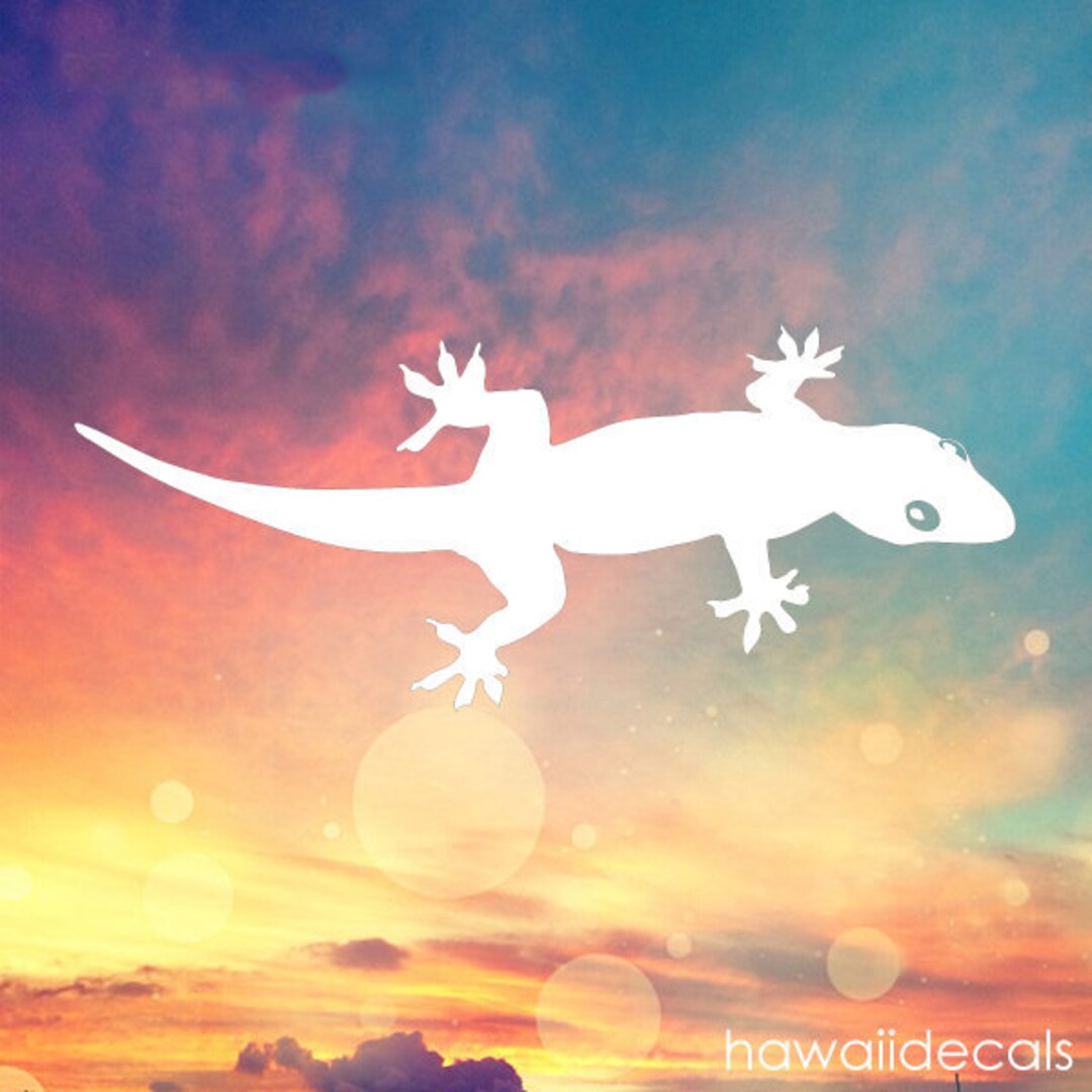 Gecko Sticker - Gecko Decal - Gecko Vinyl Decal Sticker, Hawaii Decals ...