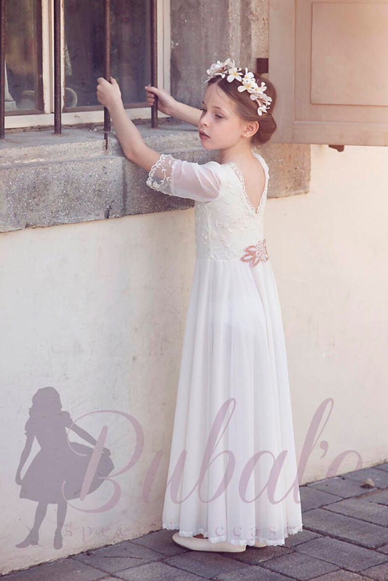 Boho Eerste Communie Jurk Uit Witte Kleur Etsy Nederland
